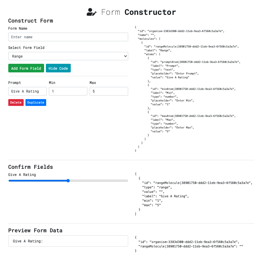 GitHub - nafeu/form-constructor: Build html forms with customizable schemas